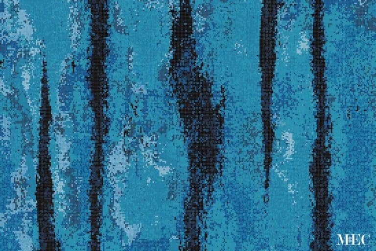 Cosmic Blue Mosaic Tile Wall Art - MEC Artworks