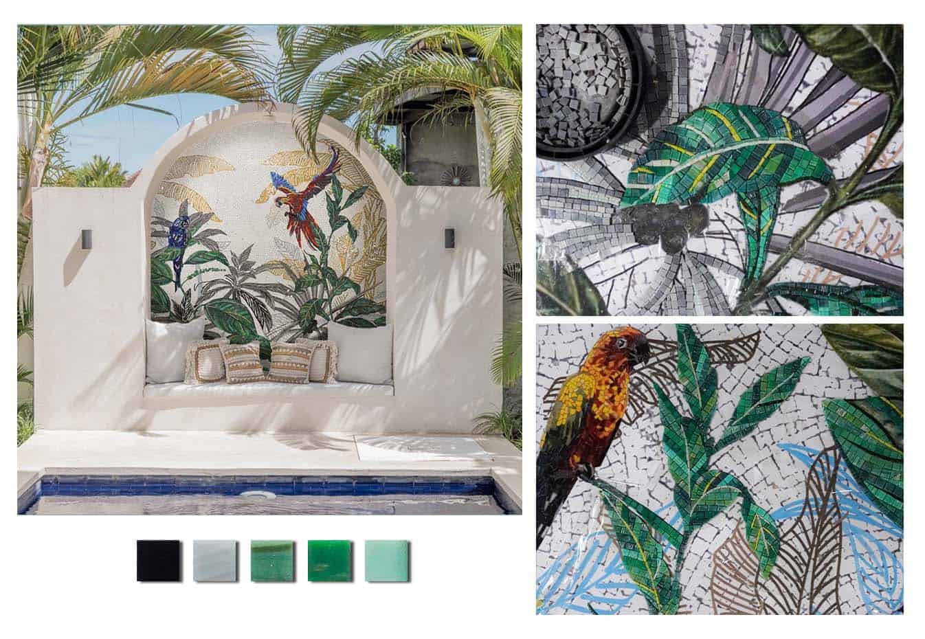 Bespoke Mosaic of a Tropical Bird and Foliage - MEC - Bespoke Luxury ...
