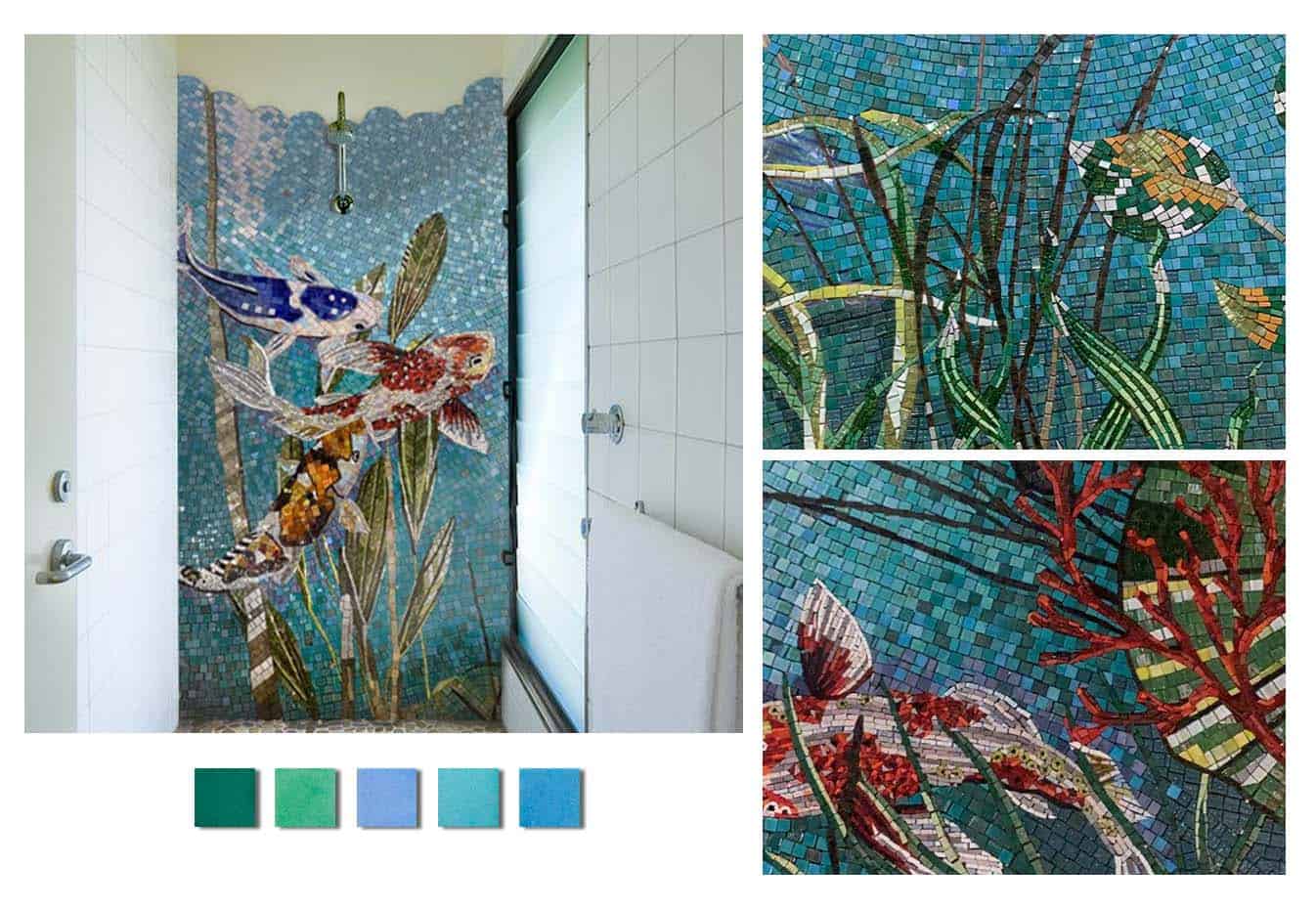 Pond Mosaic Tile Mural 360 Degree - MEC Artworks