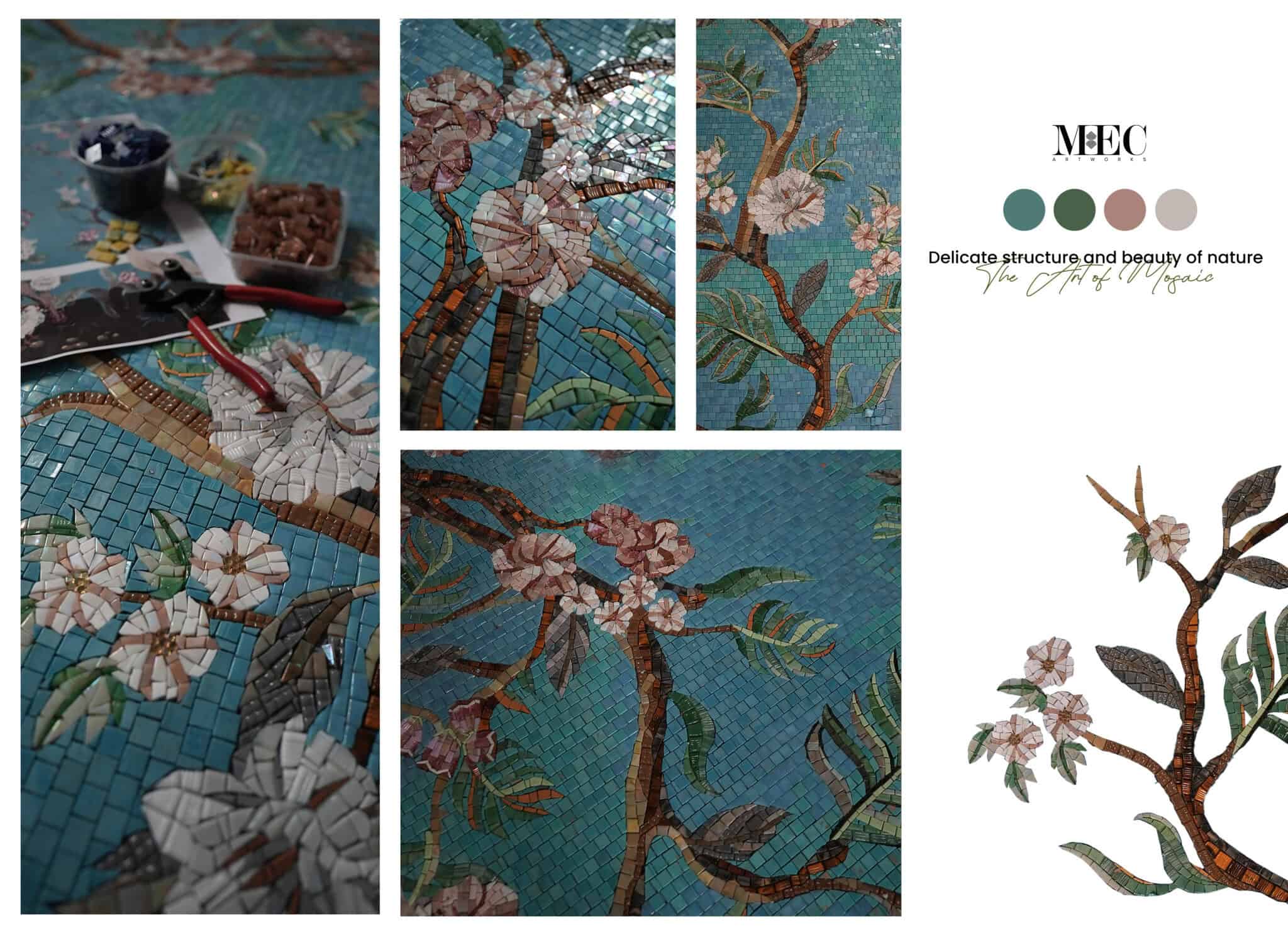 Where Flowers Bloom in Glass: Tropical and Floral Mosaic Art ...