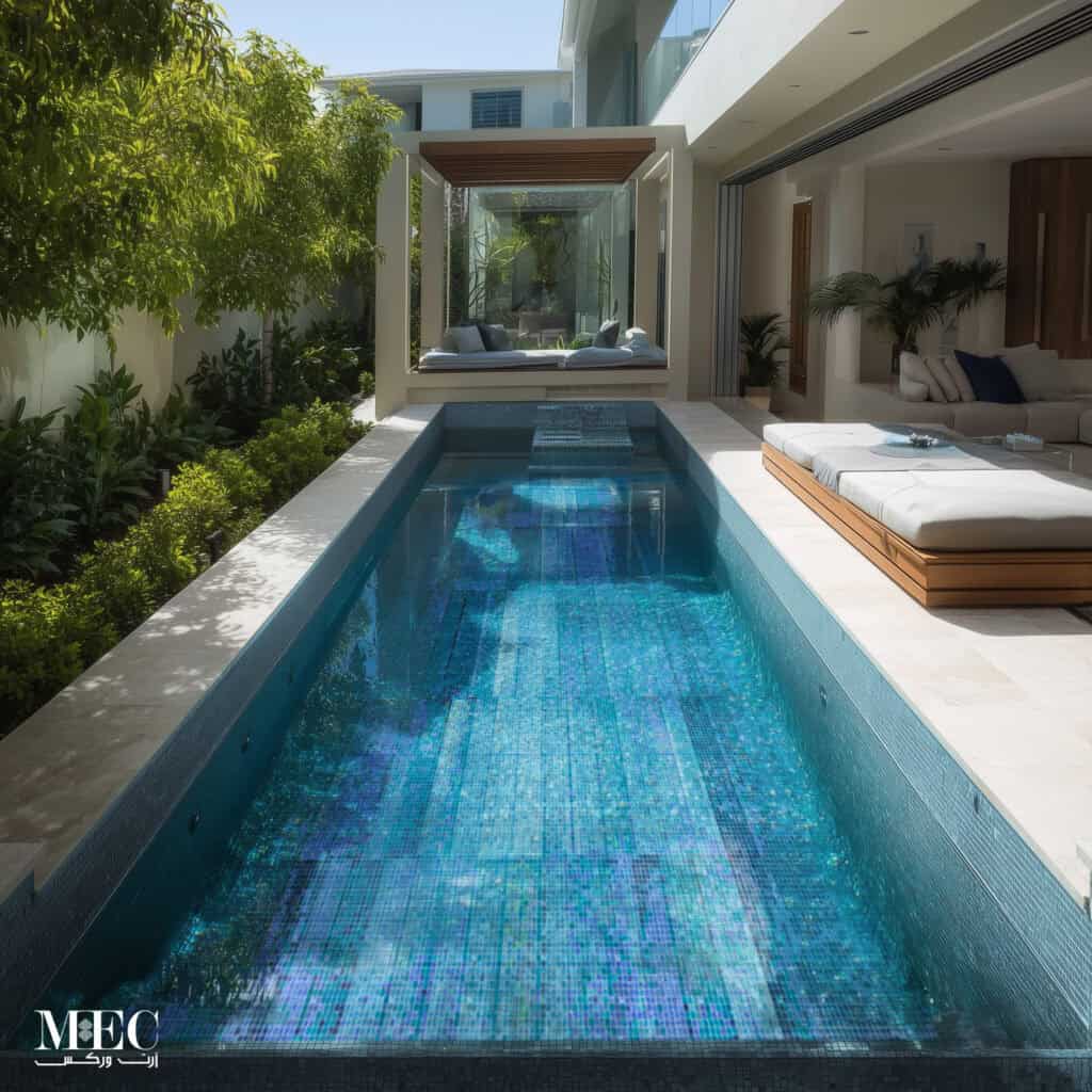 Blue Horizon Mosaic Pool Tile - MEC Artworks
