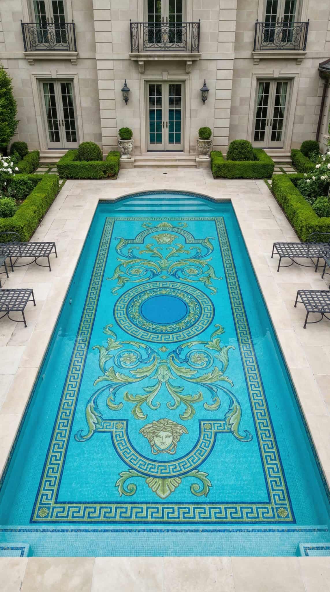 Turquoise Decorative Pool Mosaic - MEC Artworks
