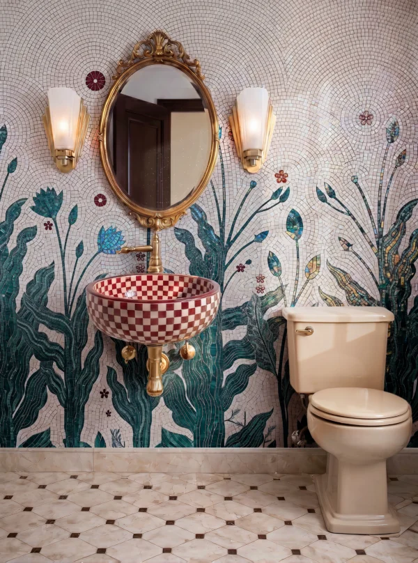 Viridian Thalassa Bathroom Mosaic Wall - MEC Artworks